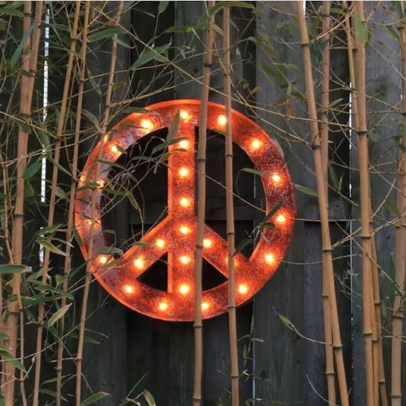 Lighted Peace Sign - Etsy