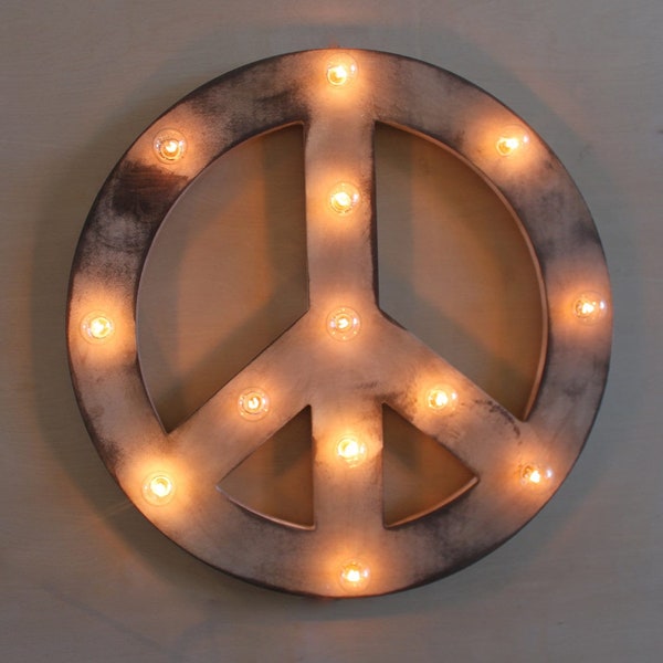 Lighted Peace Sign - Etsy