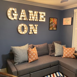 PLAY Sign / Metal Lighted PLAY Sign / Marquee Letters / 4pc Sign / LOVE ...