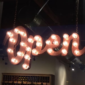 In Stock Open Sign Lighted Marquee Large Custom Vintage Inspired Wood ...