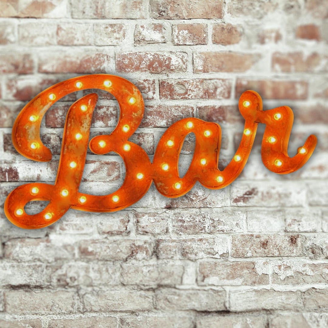 Big Metal Marquee Lighted Sign Letters Metal Steel Large Script Sign ...