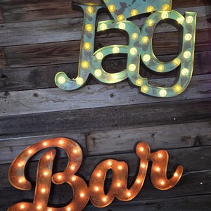 Sale Big Metal Marquee Lighted Sign Letters Metal Steel Large Script ...