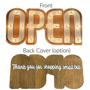 Retro Modern Lighted Open Sign / Open Sign Marquee / Wood Lighted ...