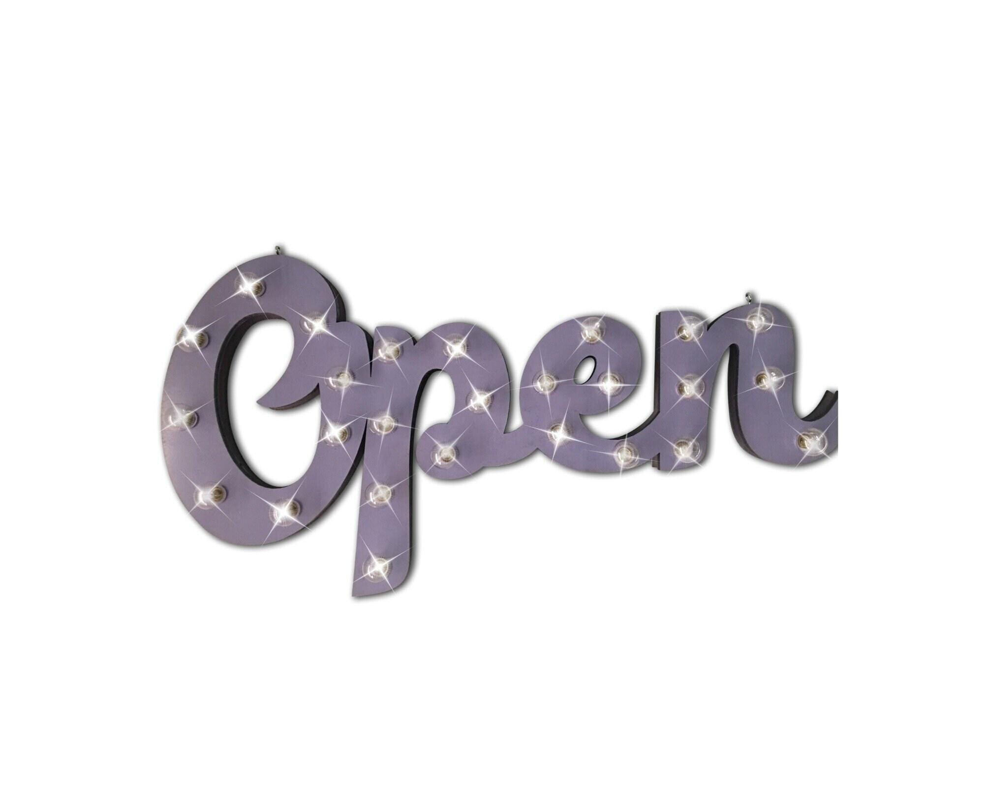 Custom lighted marquee 'open' sign – ideal for boutiques, vendors, or ...