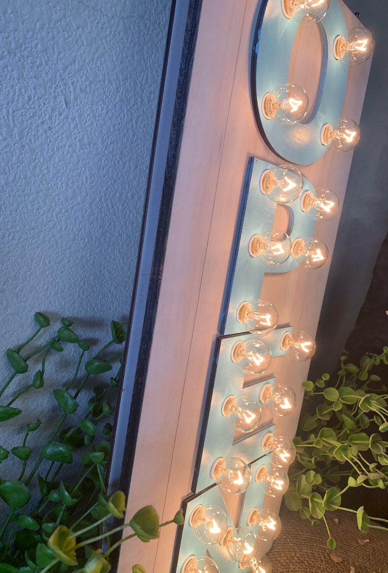Wood Open Sign Marquee Vertical Open Sign Lighted Open Sign - Etsy
