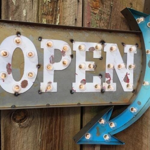 In Stock OPEN Sign Lighted Marquee Large Custom Vintage - Etsy