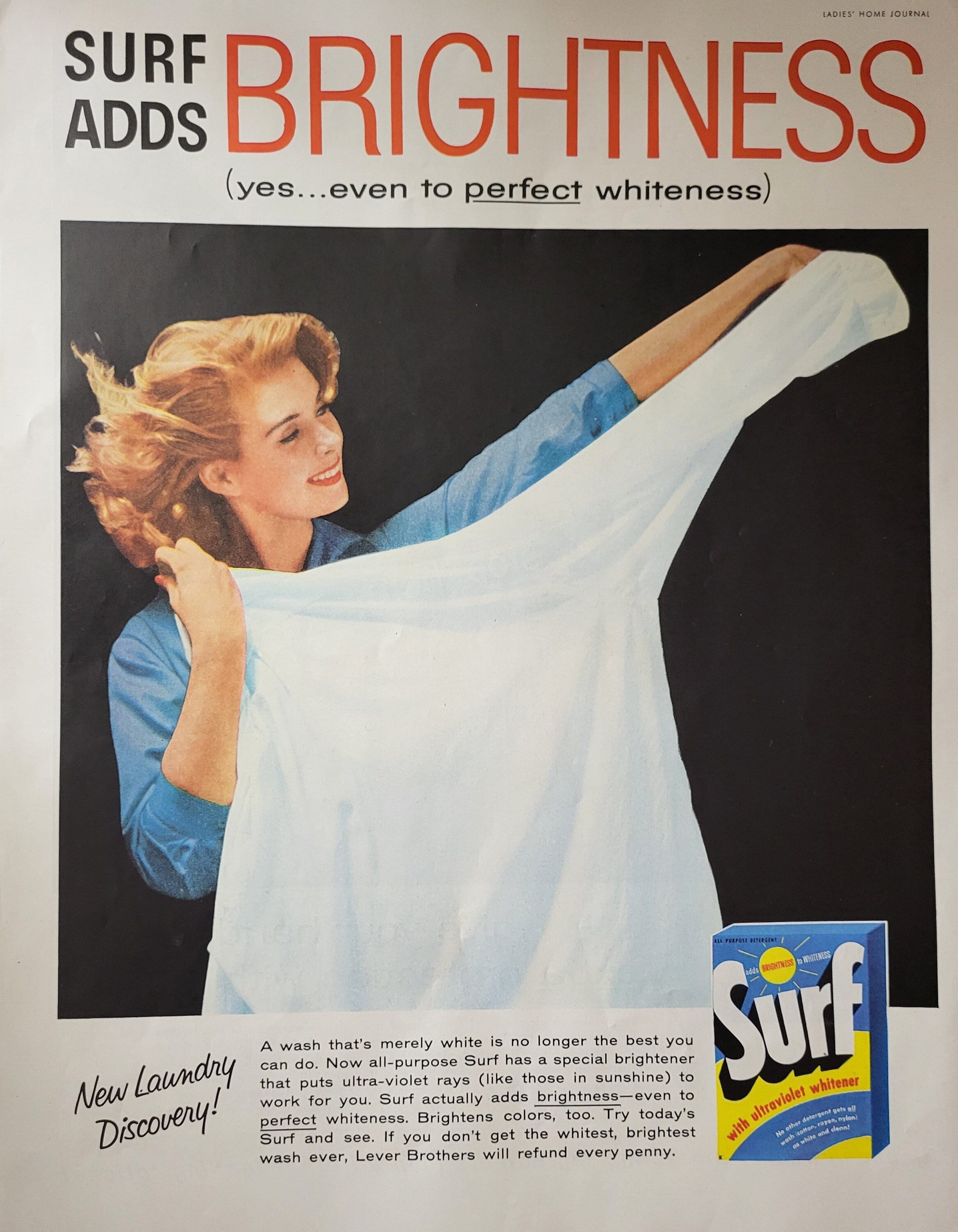 Surf Laundry Detergent Ad Laundry Room Decor Original Vintage Magazine ...