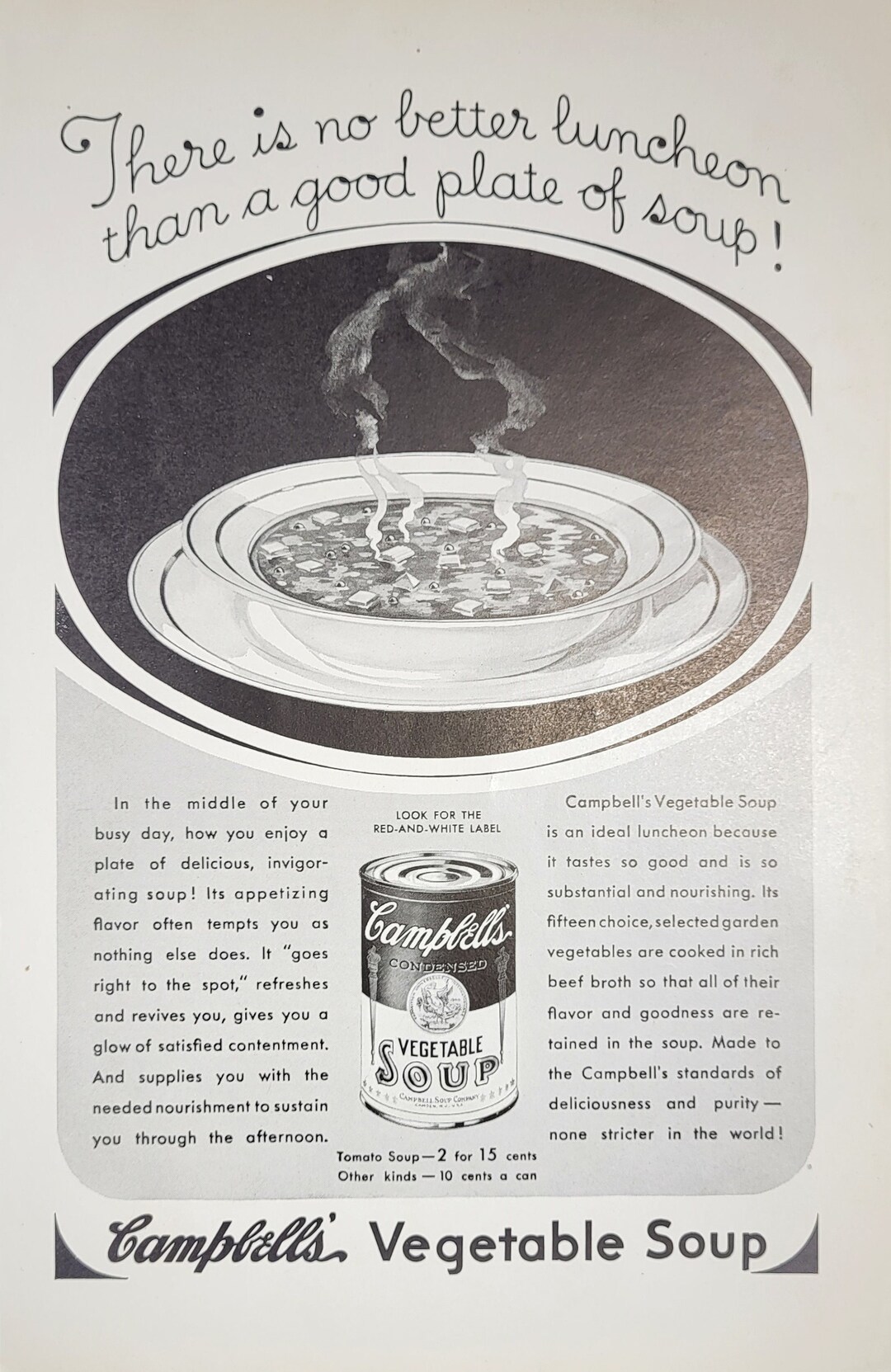 Campbell's Soup Ads 1930's Your Choice Original - Etsy