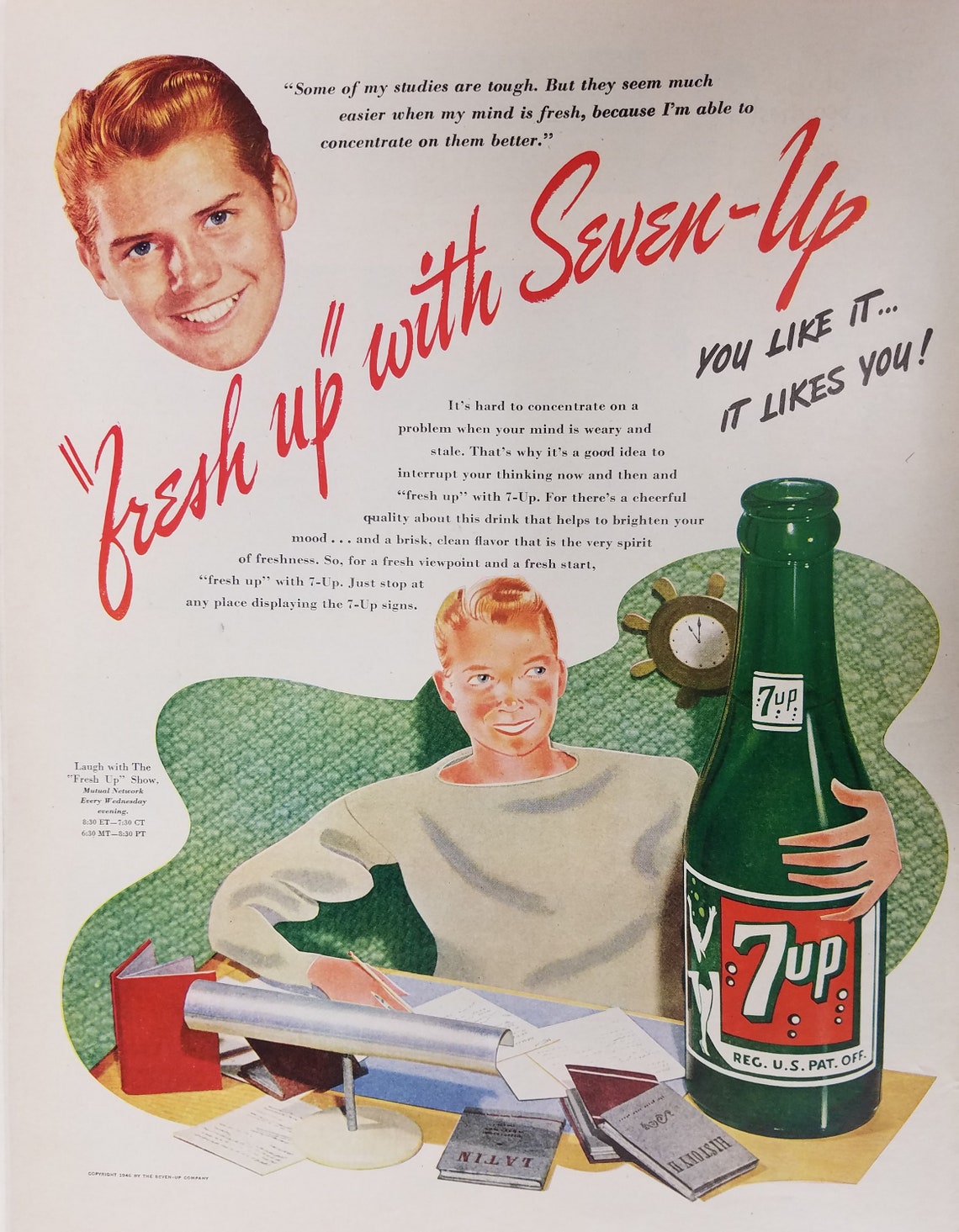 7UP Original Vintage 1940's Soda Ad Ready to Frame - Etsy
