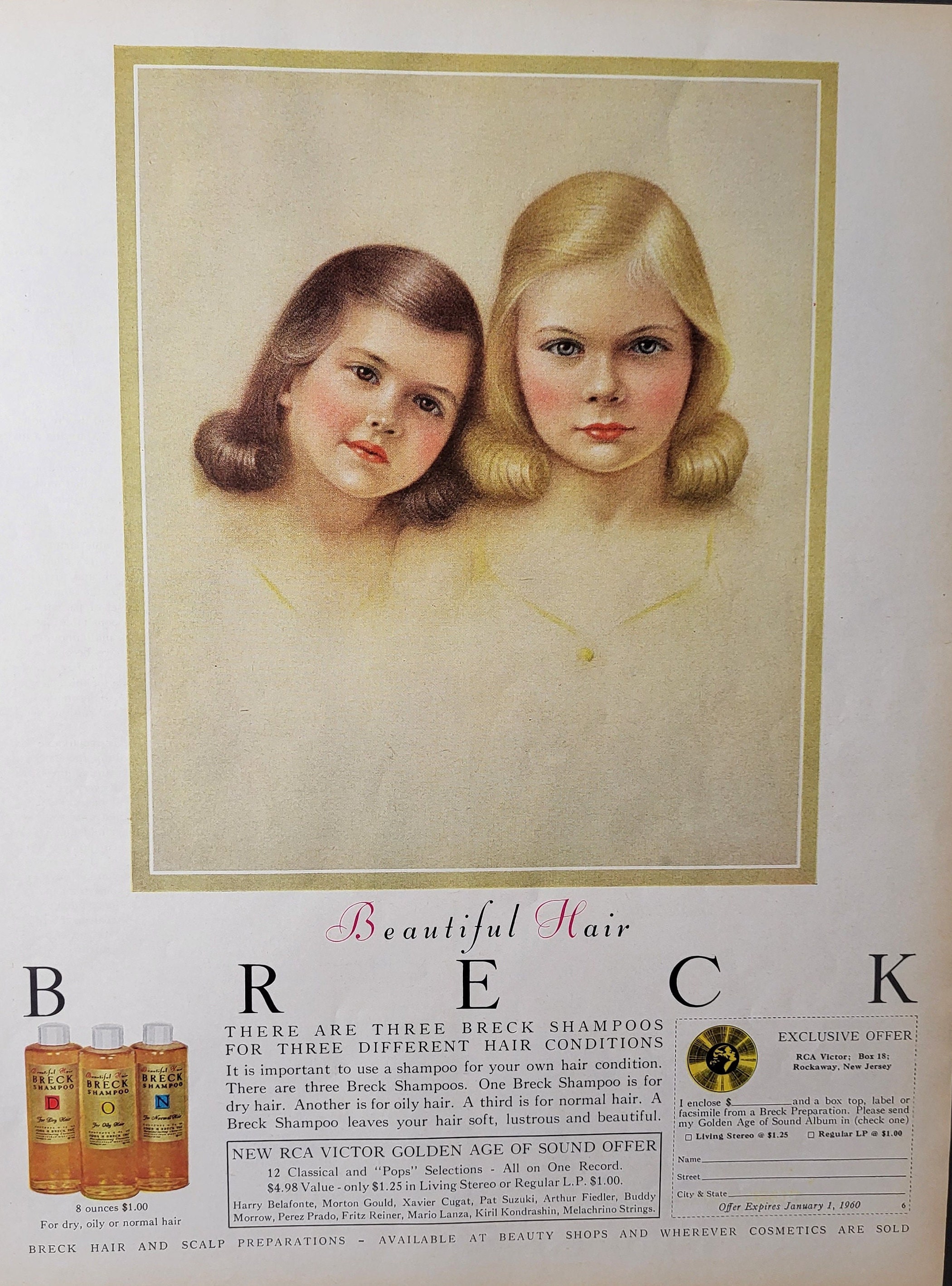 Breck Ads Your Choice Shampoo & Conditioner Originalbathroom Dressing ...