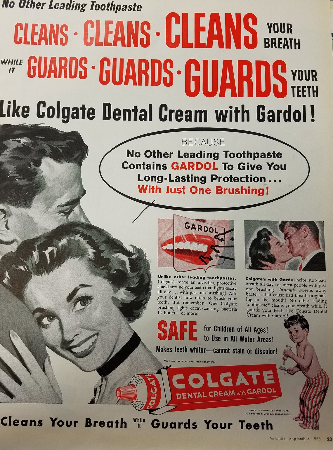 COLGATE TOOTHPASTE AD Original Vintage Advertisement Bathroom - Etsy