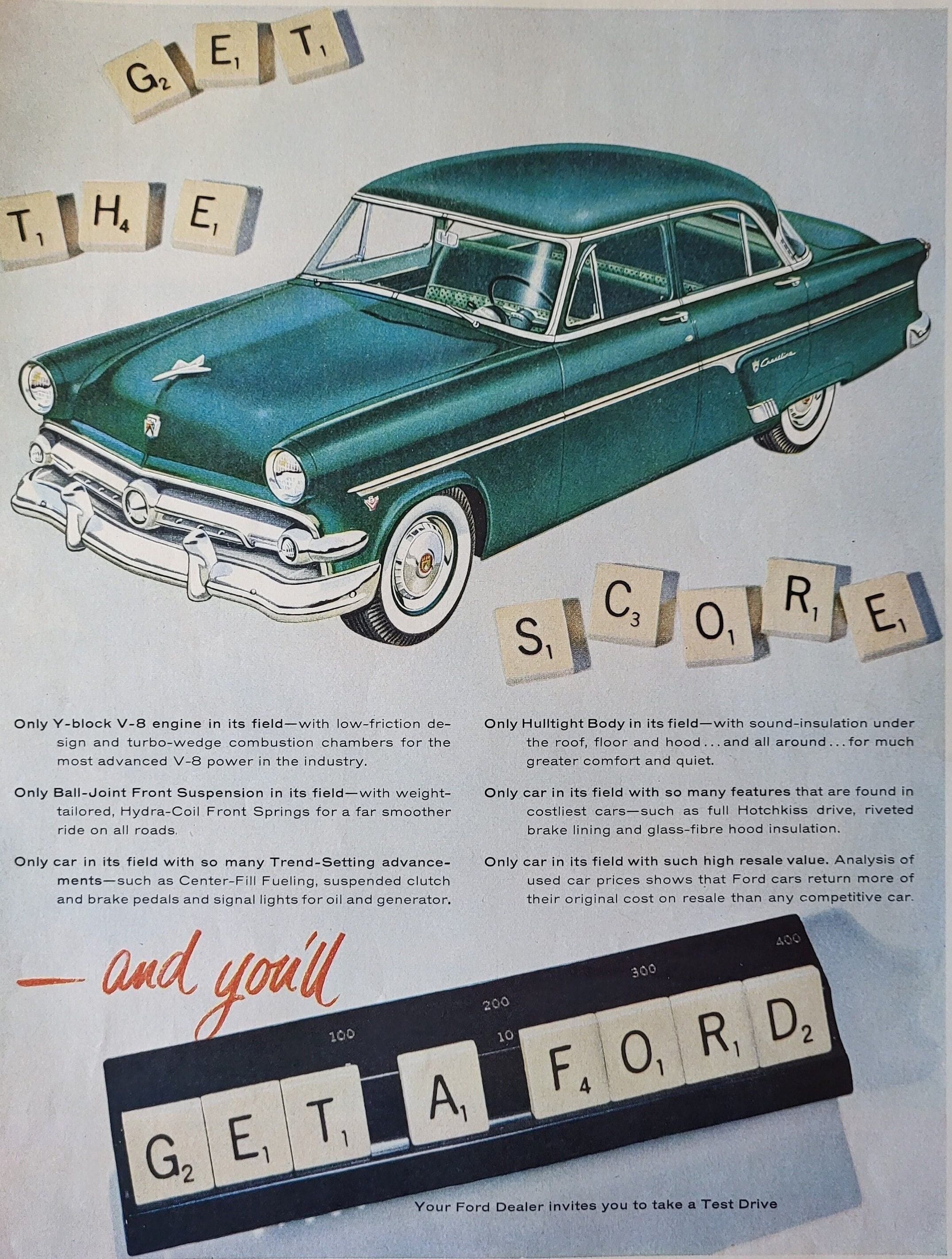 1954 Ford Crestline Original Vintage Advertisement - Etsy