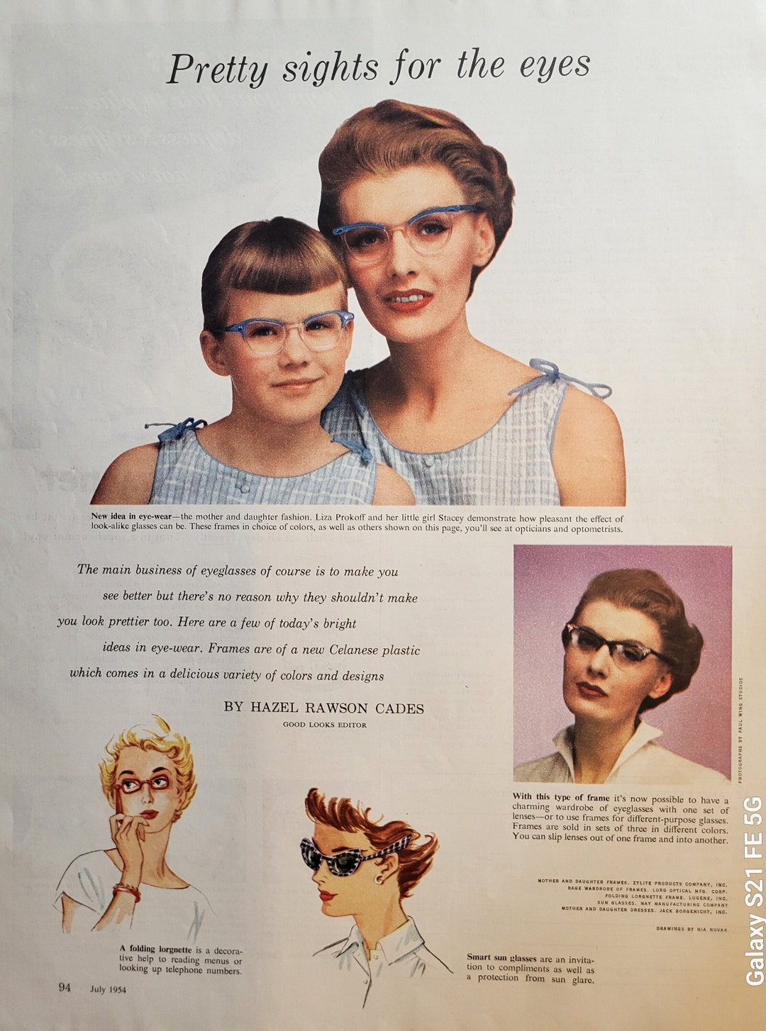 Vintage Optical Ad Original 1954 Vintage Eyewear Glasses Advertisement ...
