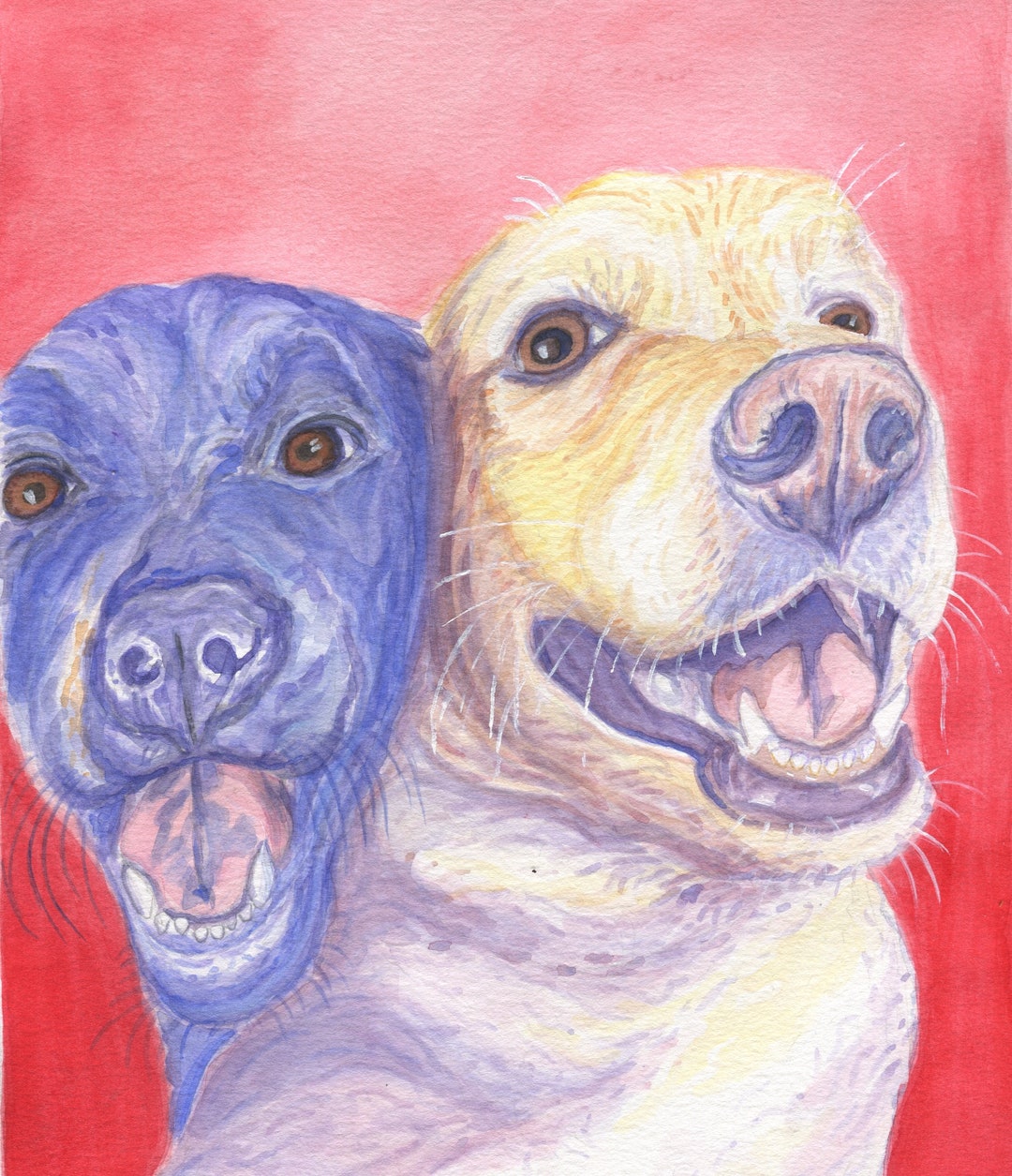 Smiling Xena and Zoe Print (made From Original Watercolor) - Etsy