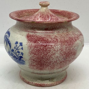 1830 Antique English Staffordshire Transferware Spatterware Pottery ...