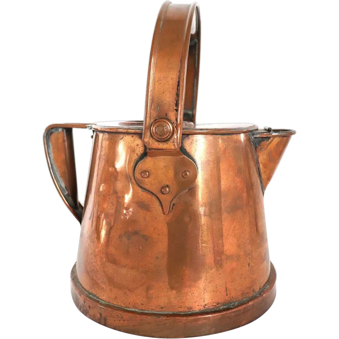 1860's Antique English Victorian Copper Hot Water Kettle / Garden ...