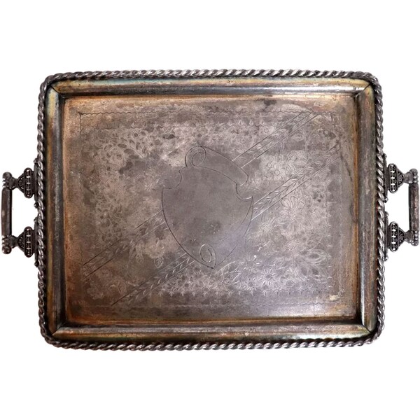 Antique Silver Tray With Handles - Etsy
