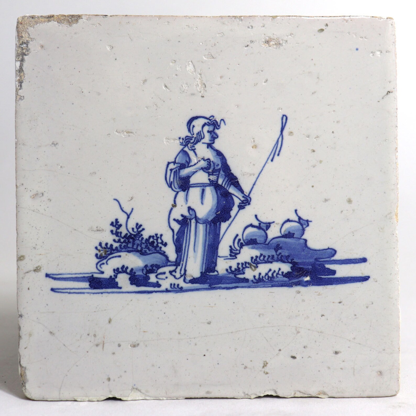 Antique Set of Five Dutch Delft Blue and White Pottery Square - Etsy