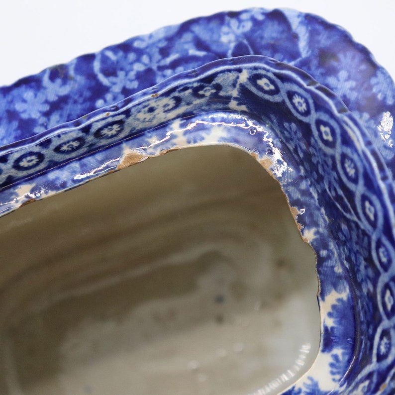 1825 Antique English Adams Pottery Blue and White Historical - Etsy