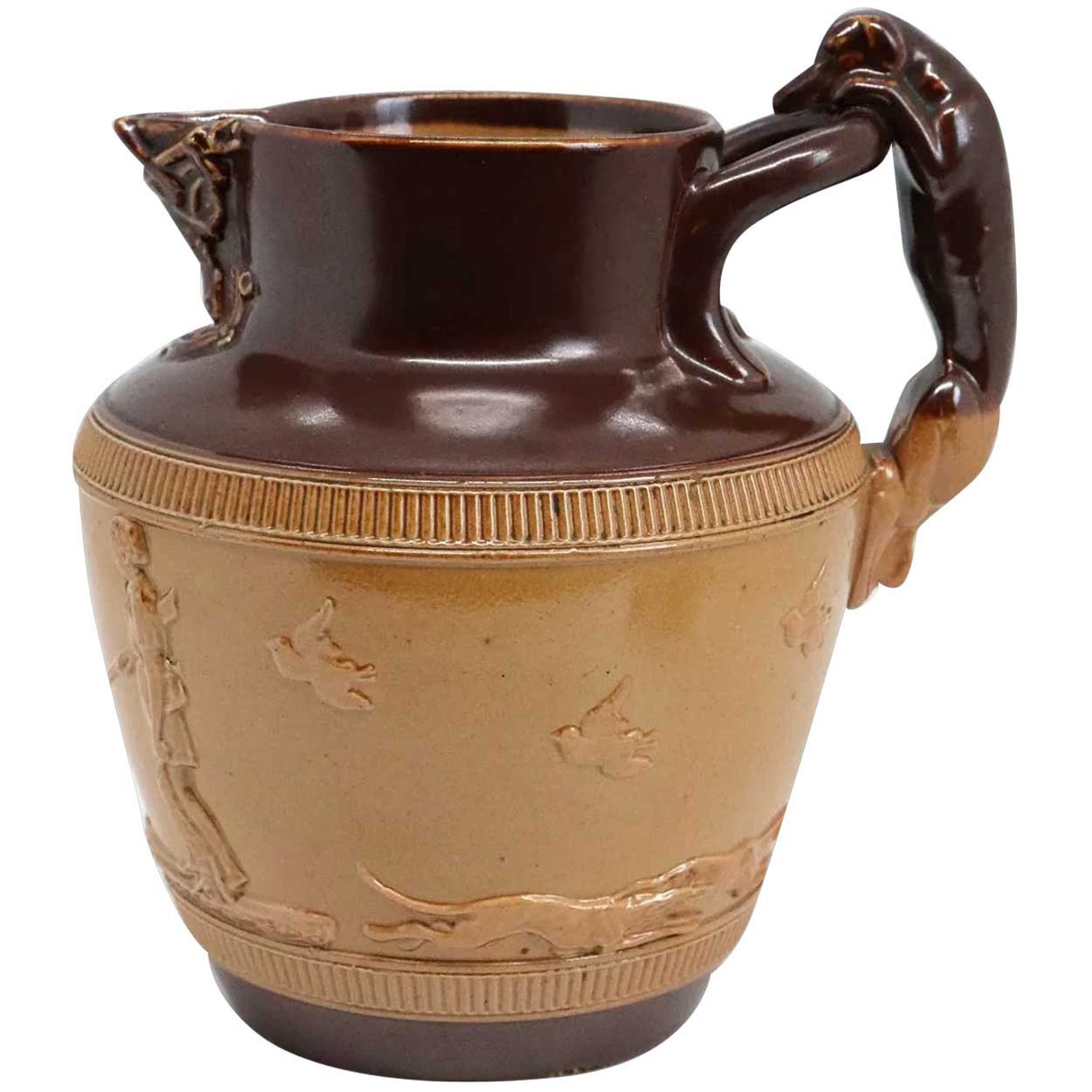 Circa 1900 Antique English Doulton Lambeth Stoneware Two Tone Pottery ...