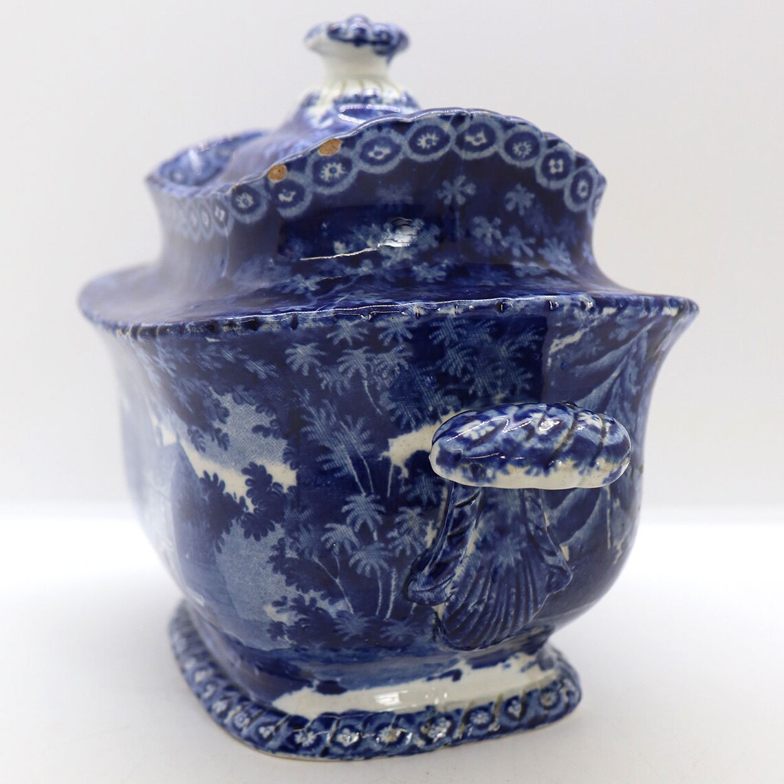 1825 Antique English Adams Pottery Blue and White Historical - Etsy