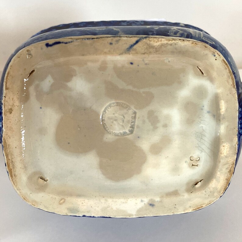 1825 Antique English Adams Pottery Blue and White Historical - Etsy