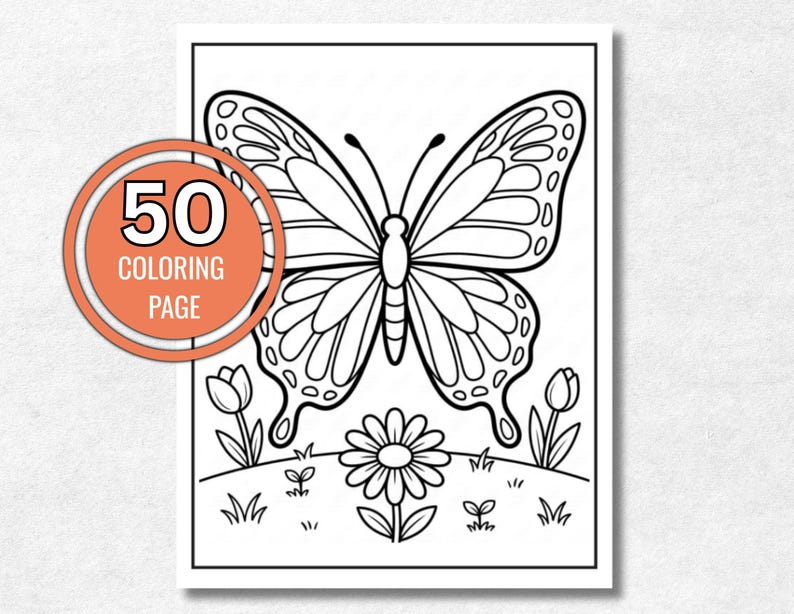 Buy 50 Spring Coloring Pages for Kids, Animals, Flowers, Butterflies ...