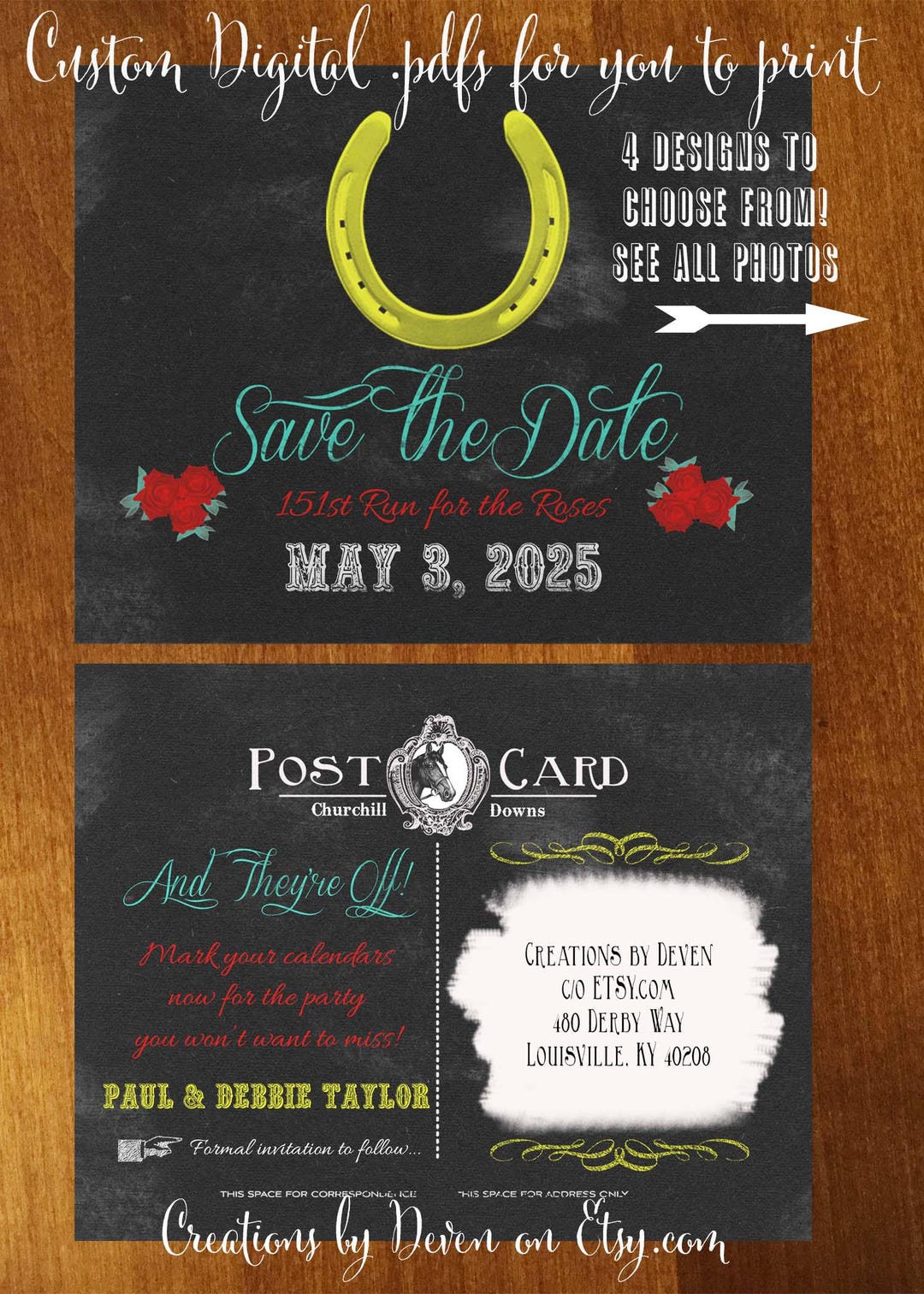 Kentucky Derby Party Save the Date Postcard Files for You to Print ...