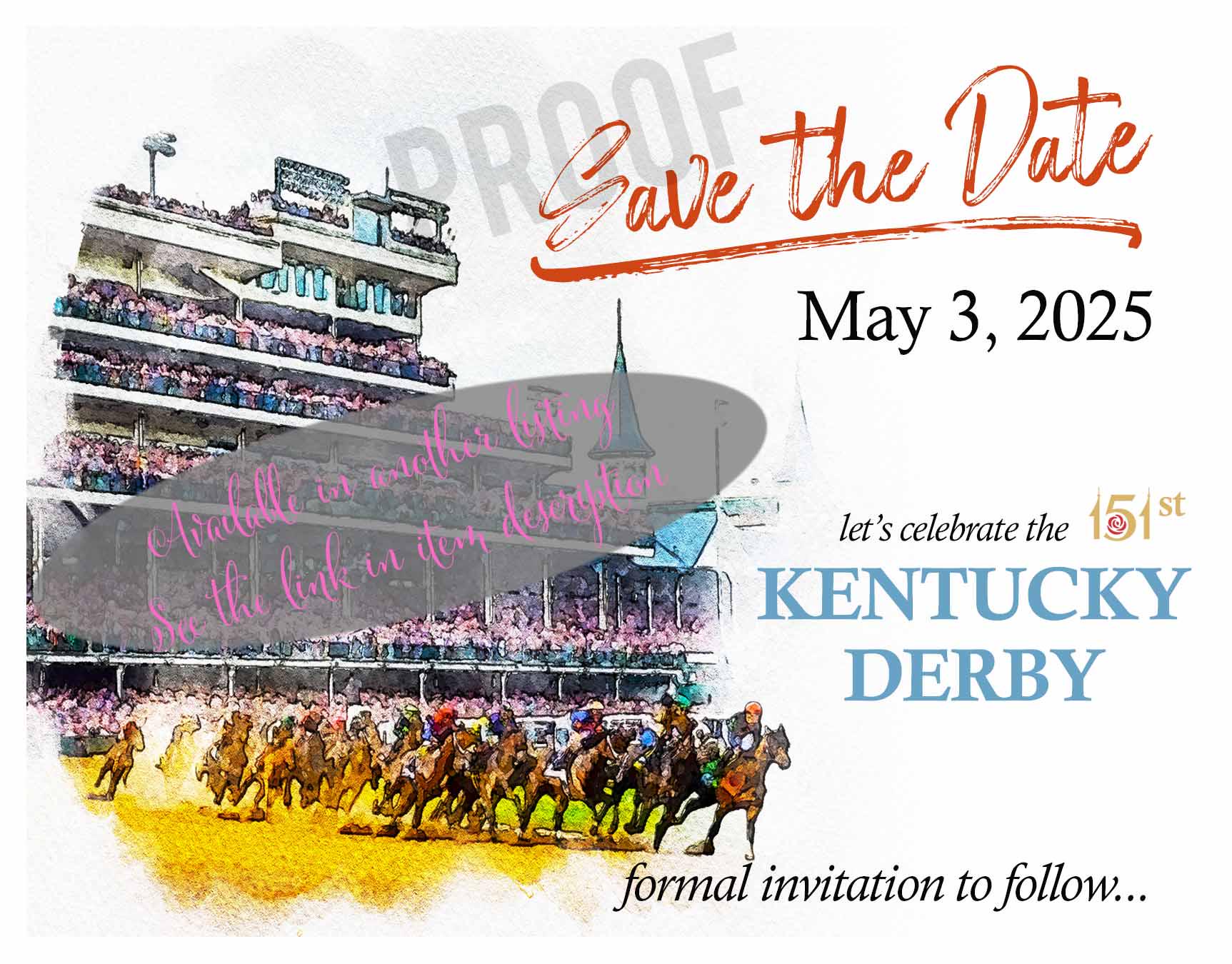 Kentucky Derby Party Invitation File Emailed or Printed Invitations Set ...