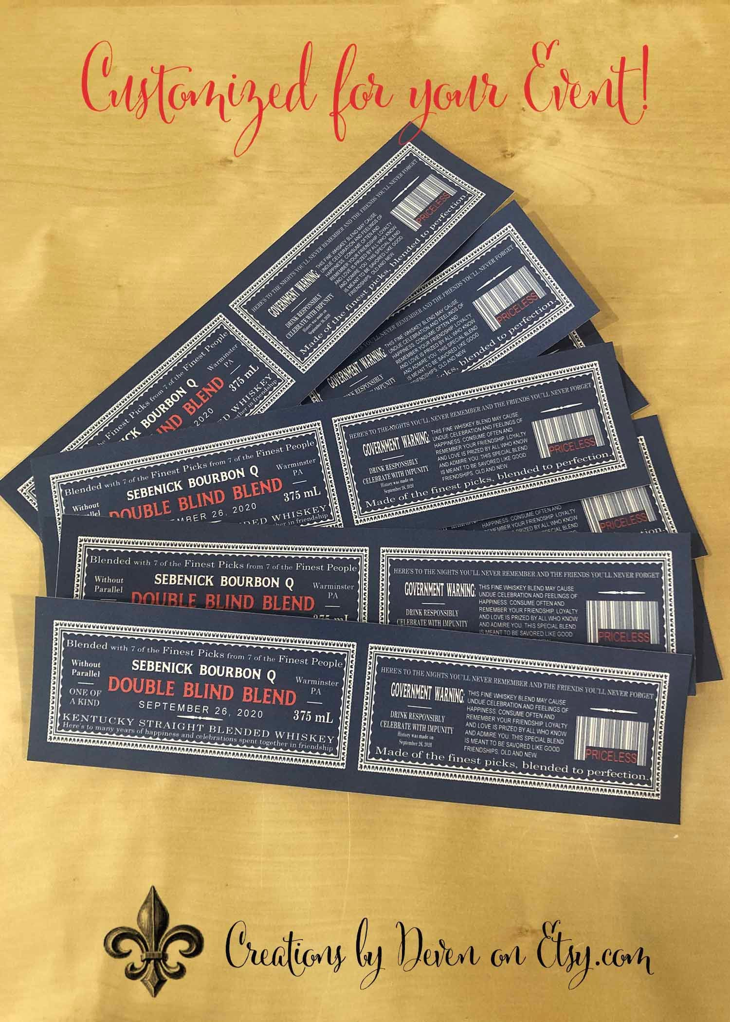 Custom Bourbon Whiskey Label for Birthday Gifts Wedding | Etsy