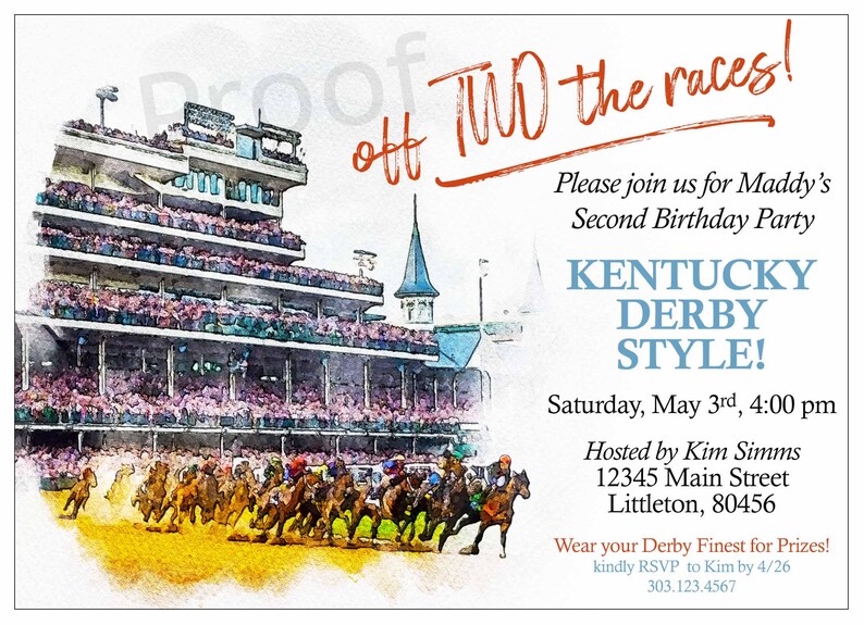 Kentucky Derby Party Invitation File Emailed or Printed Invitations Set ...