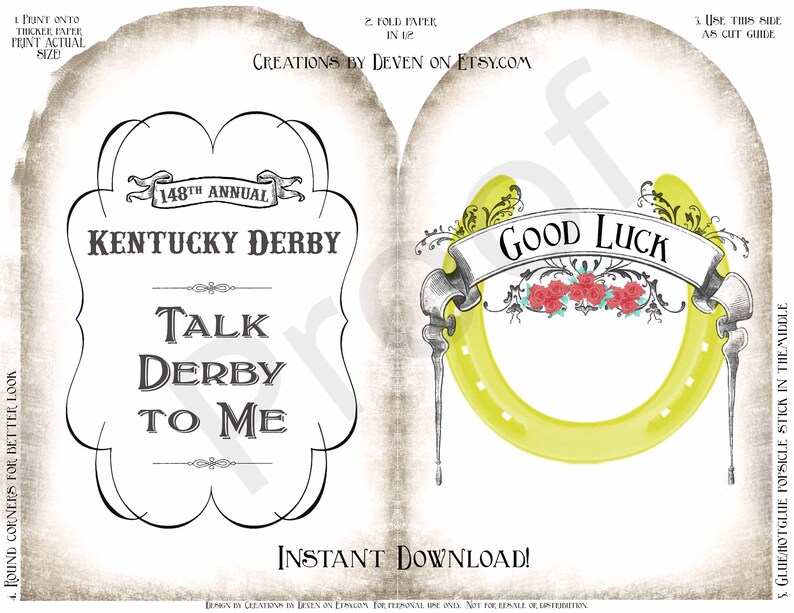 Kentucky Derby Party Printable Instant Download Hand - Etsy
