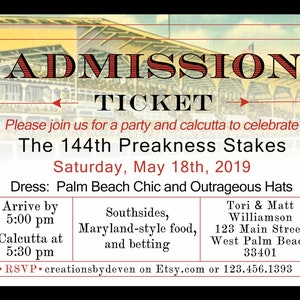Kentucky Derby Party Invitation File Emailed or Printed Invitations Set ...