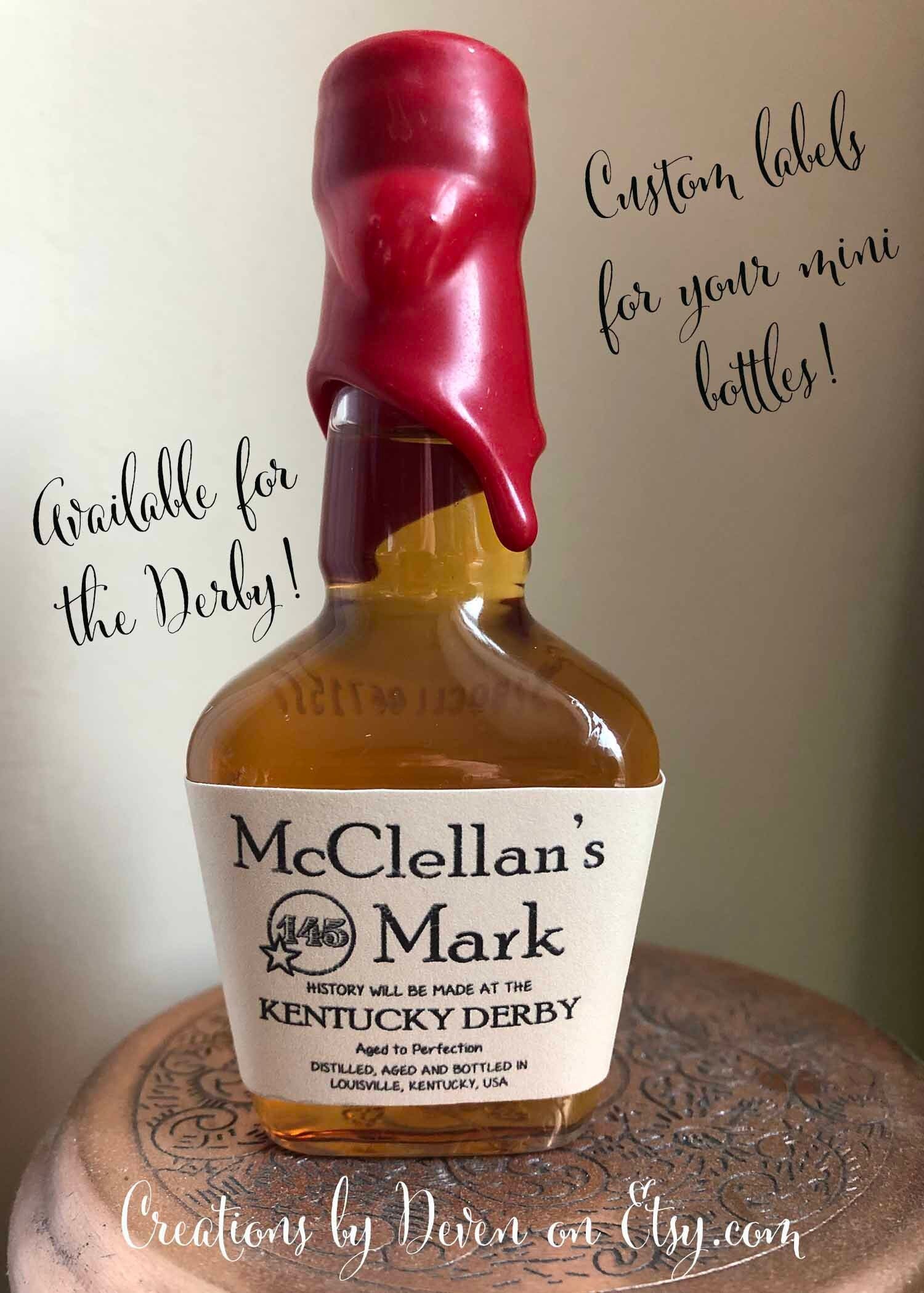 Custom Bourbon Whiskey Label for Mini Size 12 on a Sheet DIY OR Printed ...
