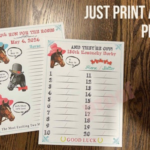 Kentucky Derby Party Printable Two Betting Games and Rules Digital ...