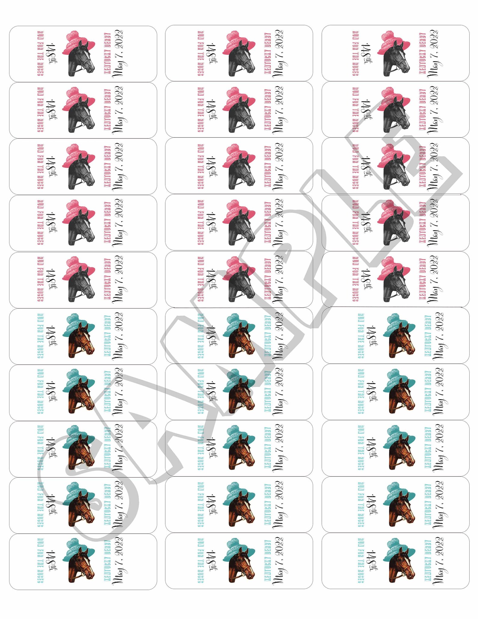 Kentucky Derby Party Favors Printable Derby Nugget Wrappers - Etsy