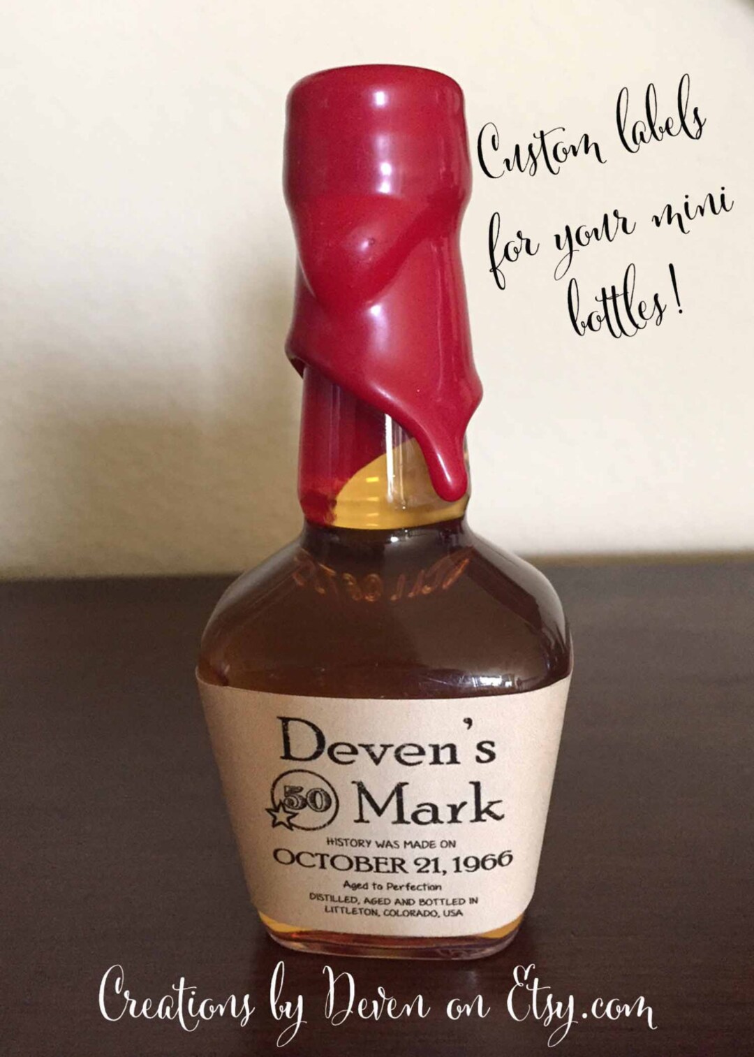 Custom Bourbon Whiskey Label for Mini Size 12 on a Sheet DIY OR Printed ...