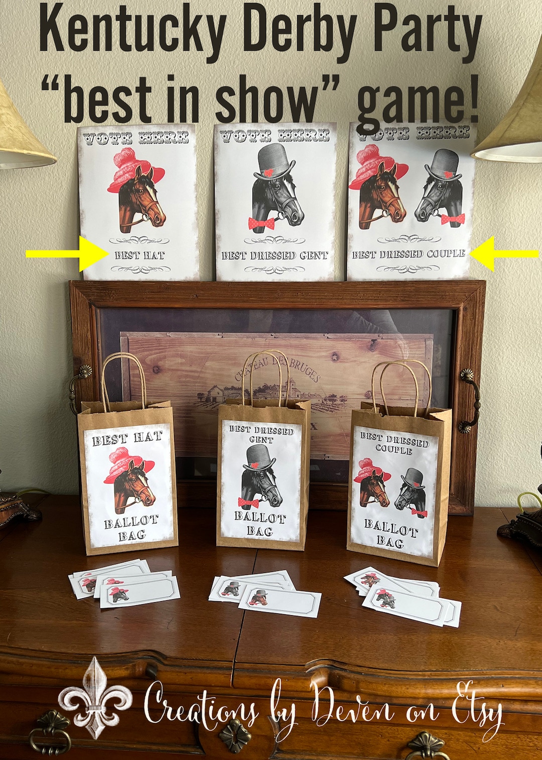 Kentucky Derby Party Printable Vote for Best Hat Best Dressed Gent Best ...