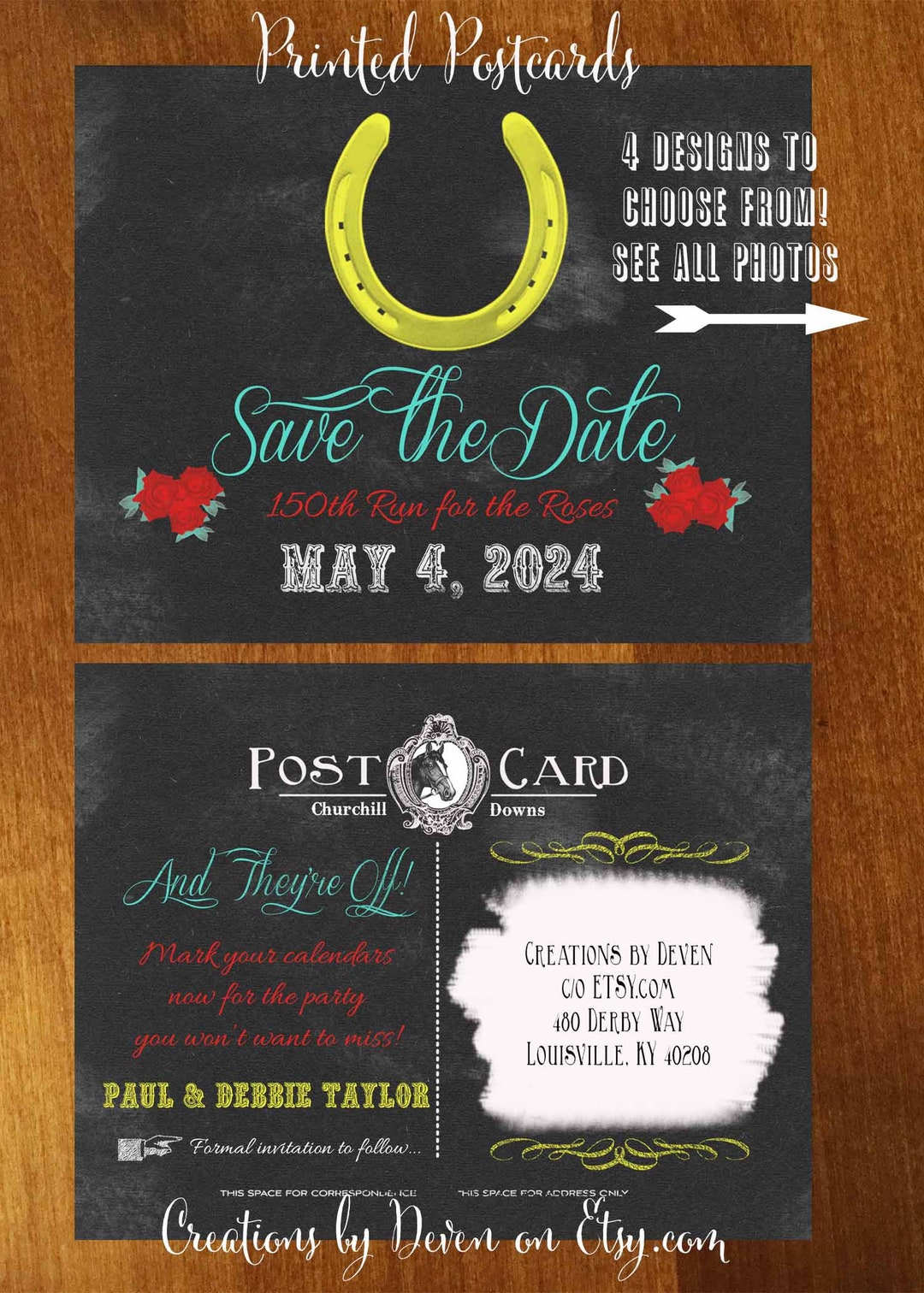 Kentucky Derby Party Save the Date Postcards set of 40 FOUR Styles to ...