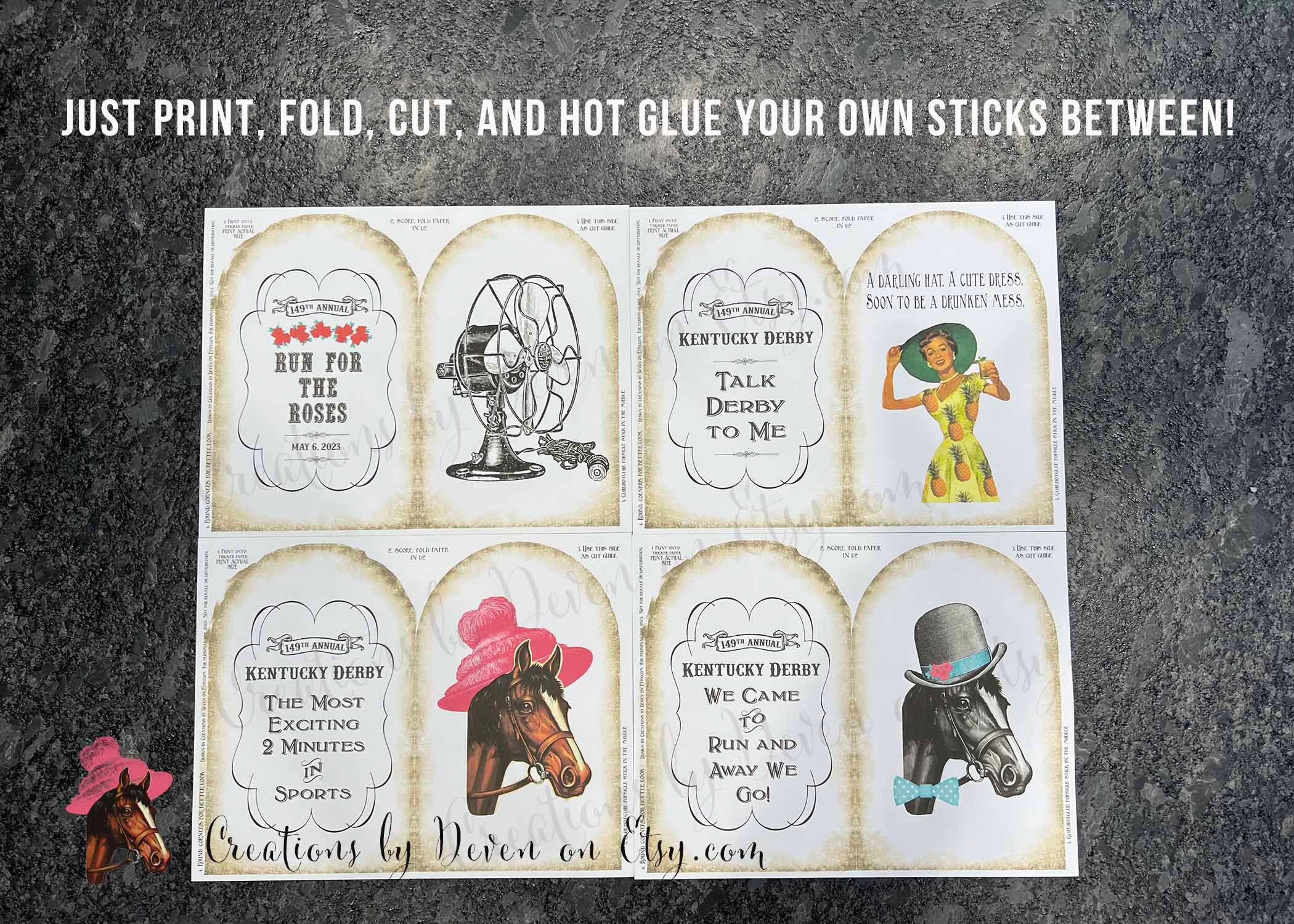 Kentucky Derby Party Printable Instant Download Hand - Etsy