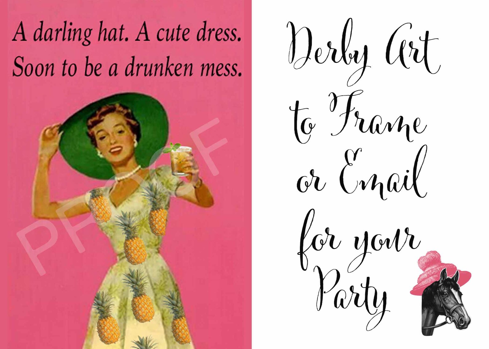 Kentucky Derby Party Printable Darling Hat Drunken Mess | Etsy