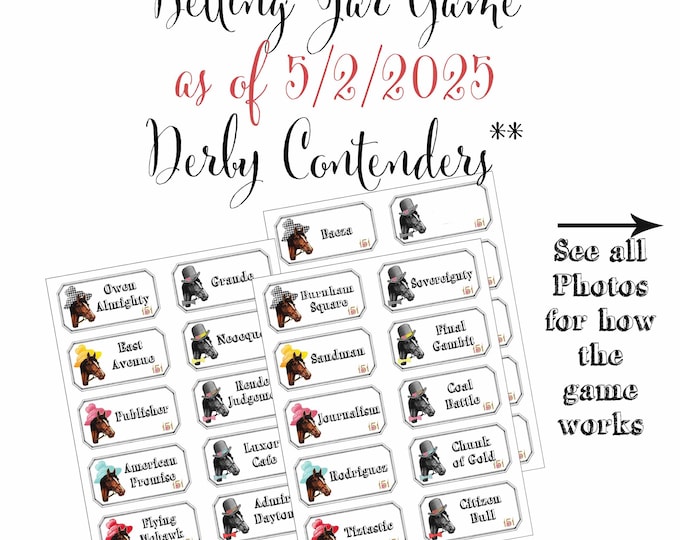 Kentucky Derby Party Betting Printable Horse Racing Betting Sheets ...