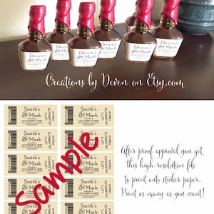 Custom Bourbon Whiskey Label for Mini Size 12 on a Sheet DIY OR Printed ...