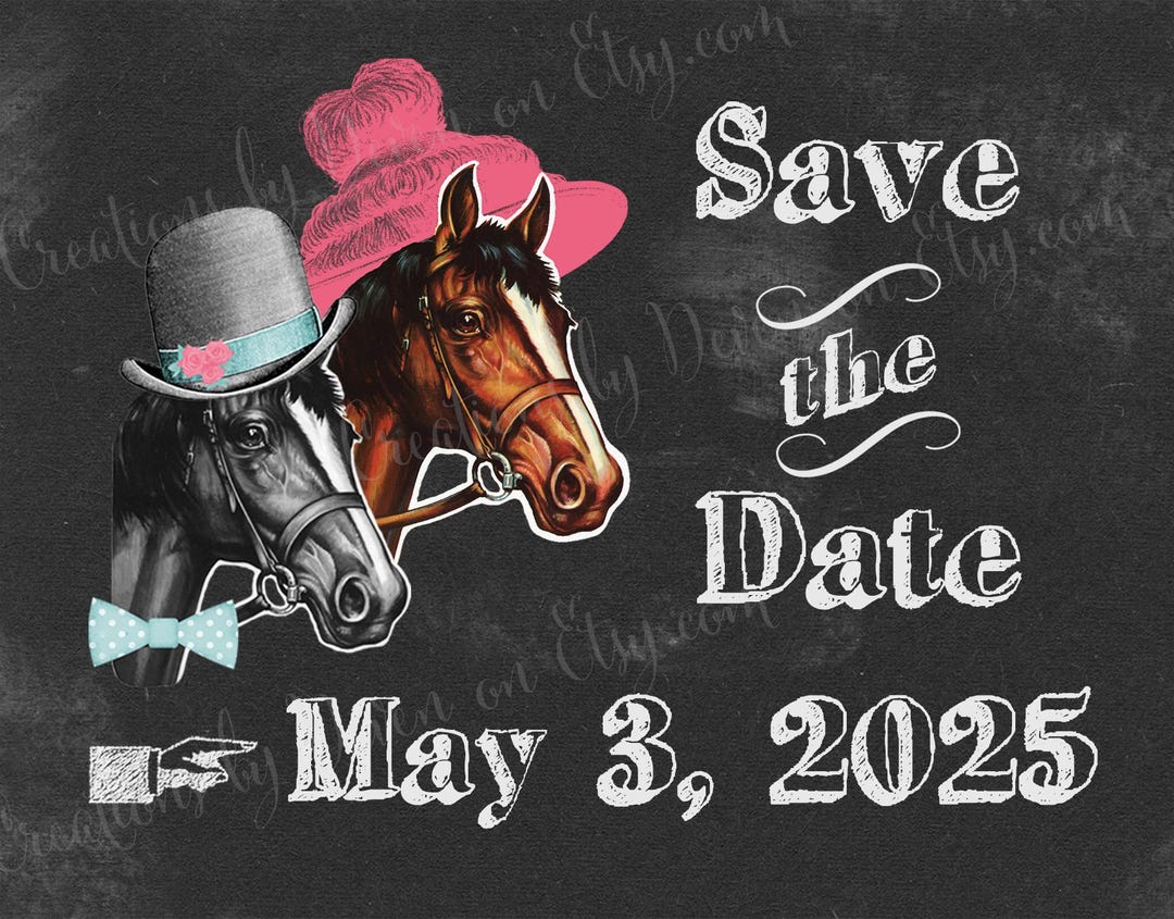 Kentucky Derby Invitation Save the Date Digital Files Instant Download ...