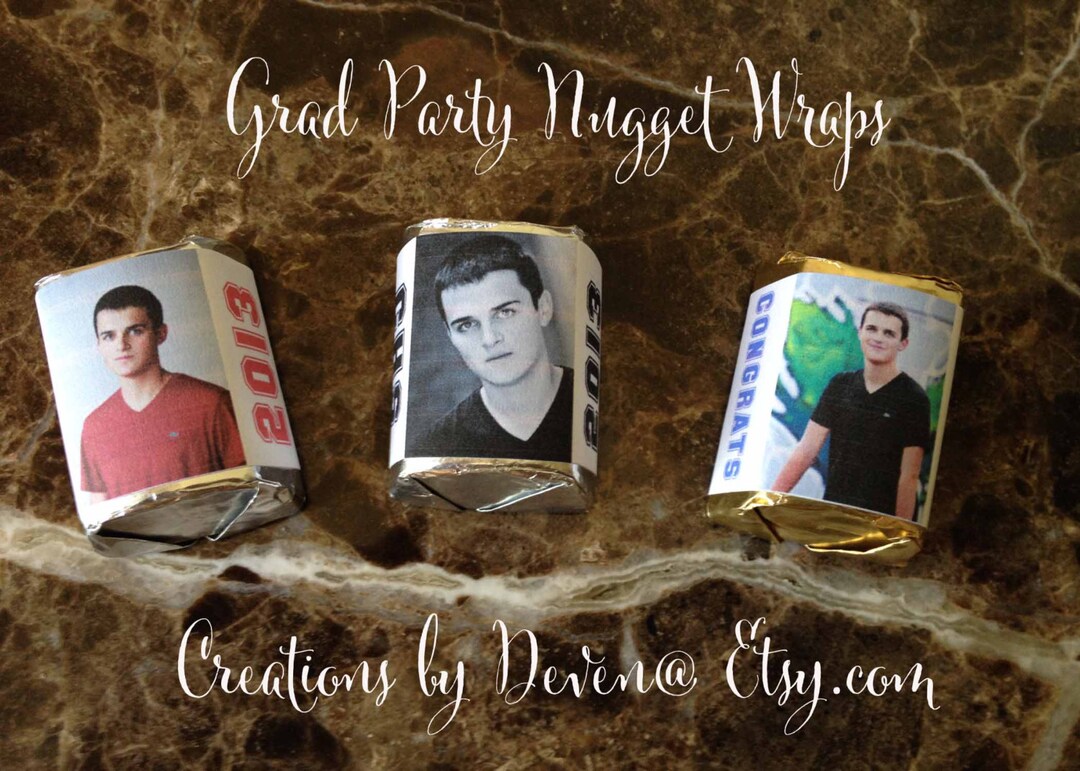 Graduation Party Custom Sticker Wrappers for Hershey Nugget Chocolates ...