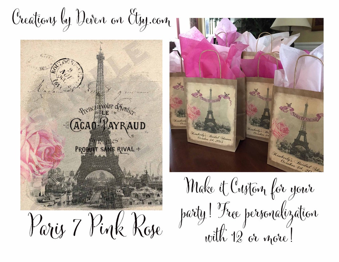 Paris Theme Gift Bags for Birthday or General Occasion With Vintage ...
