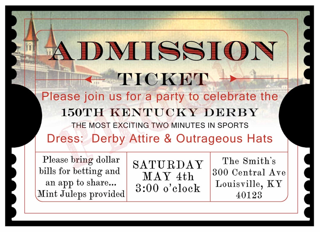 Kentucky Derby Party Invitation File Emailed or Printed Invitations Set ...