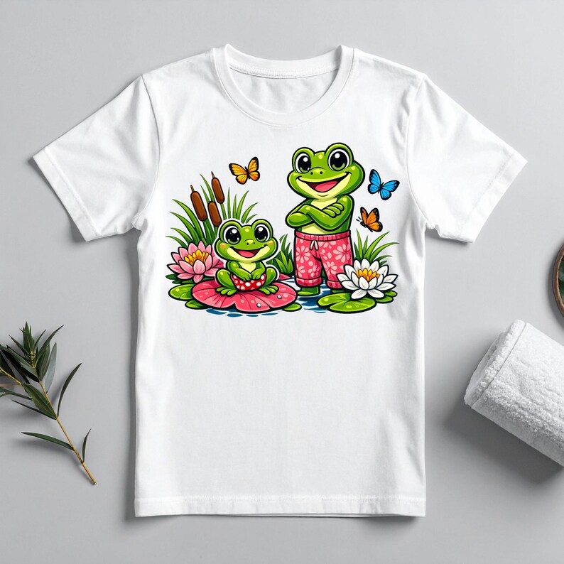 Cartoon Frog Clipart PNG | Kids Animal Sublimation File (instant ...