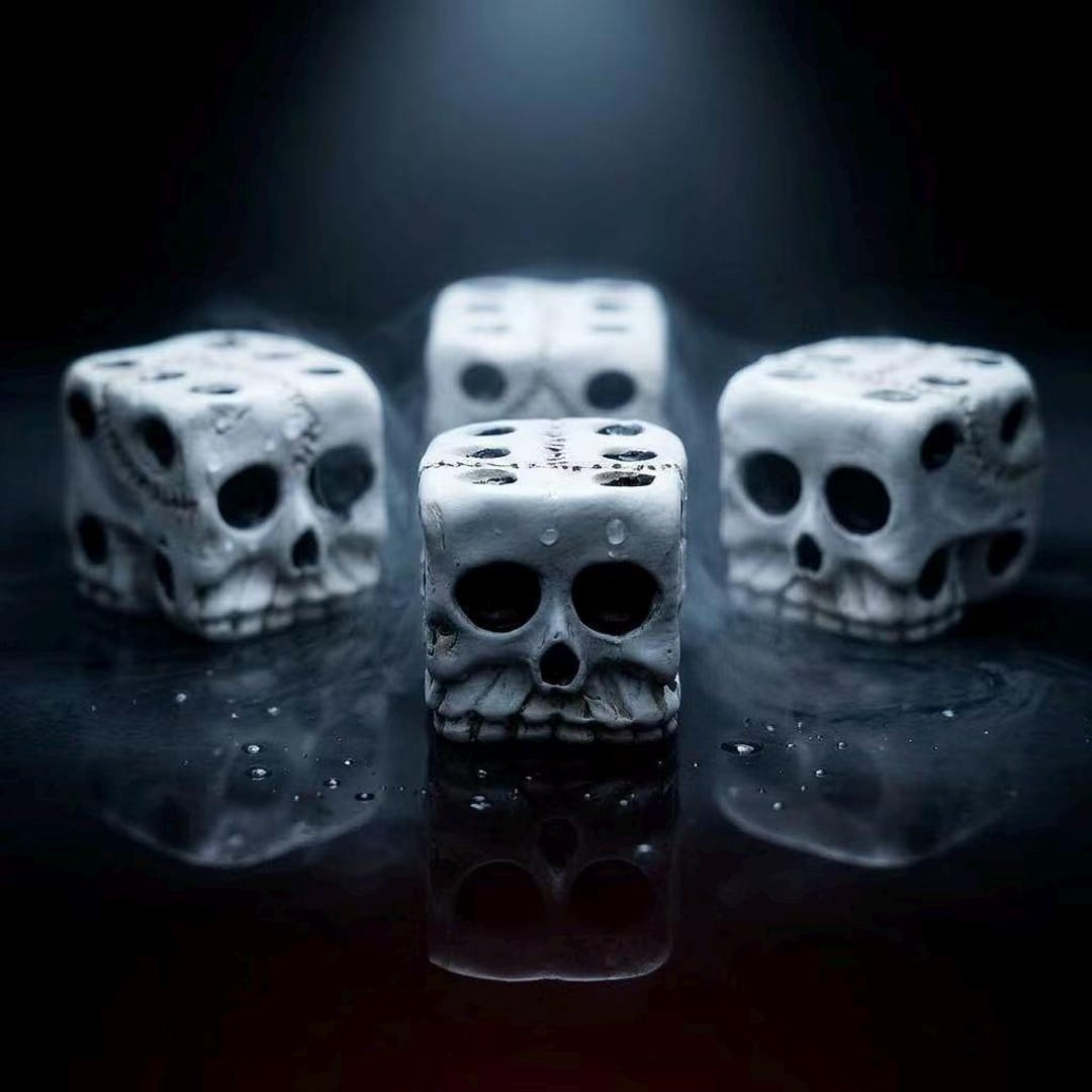 Gothic Skull Dice | Custom Black Bone RPG Dice Set - Etsy