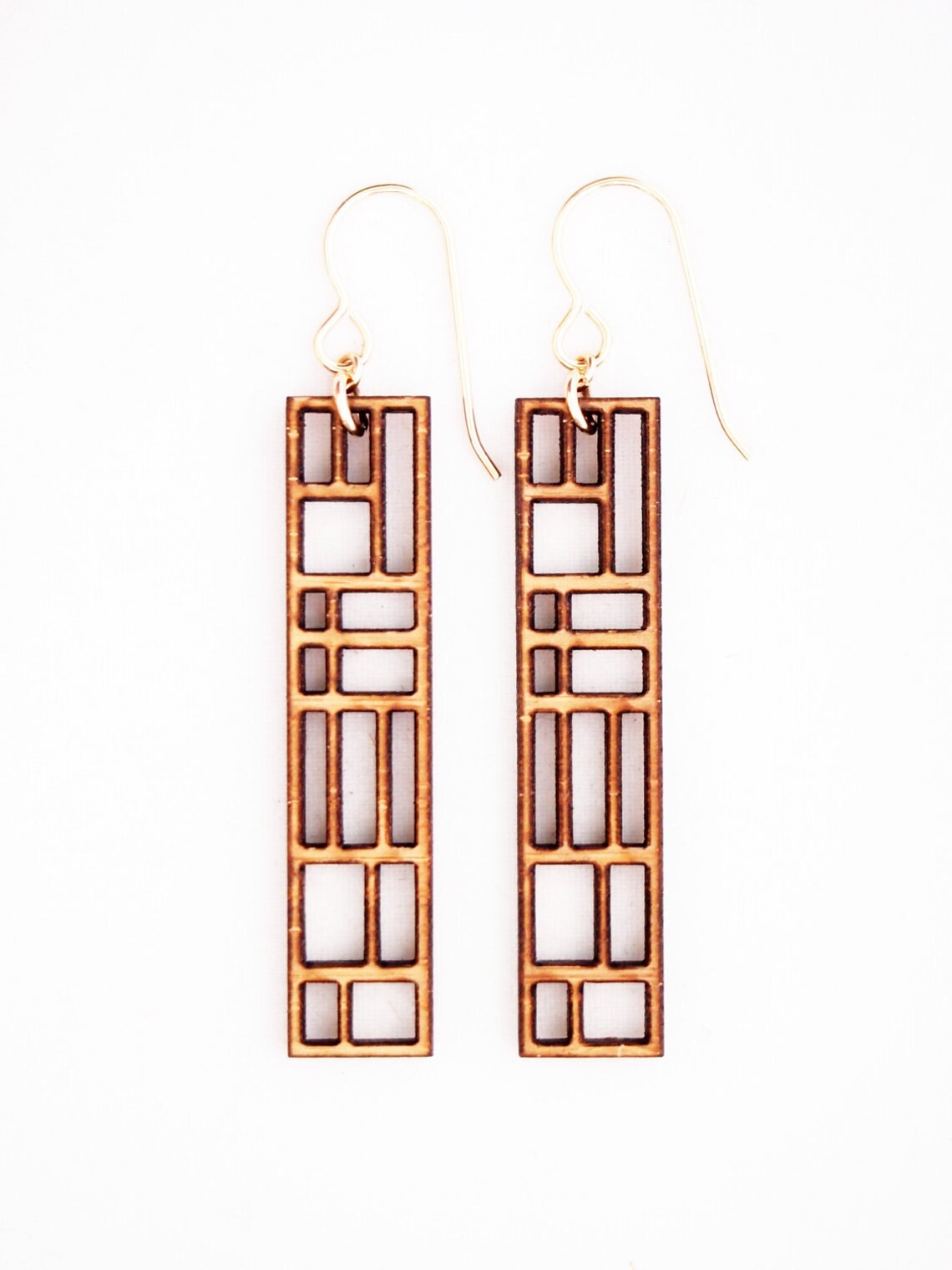 Grid - Large, Laser Cut Earrings - Etsy